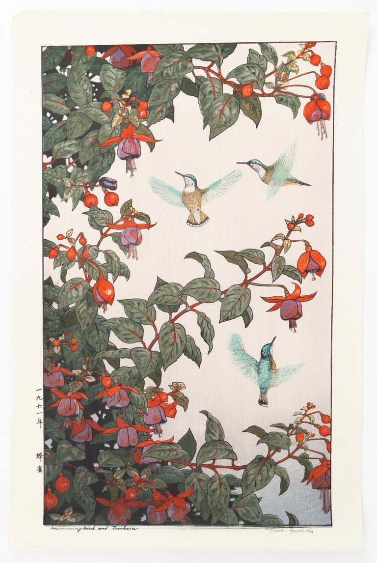 Toshi Yoshida - Toshi Yoshida, Original Woodblock Print, Hummingbird ...