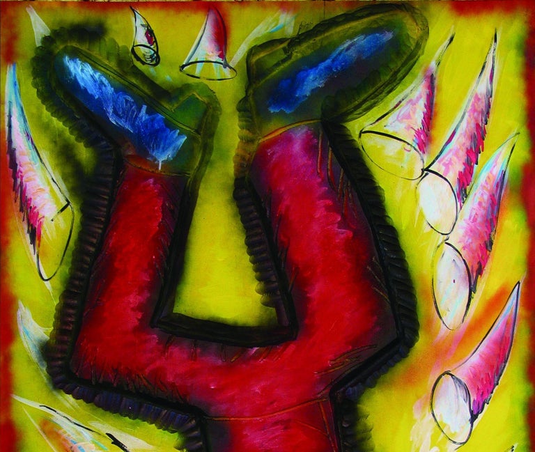 Dumitru Gorzo - Hanged Man - Contemporary Art, Figurative Painting, Red ...
