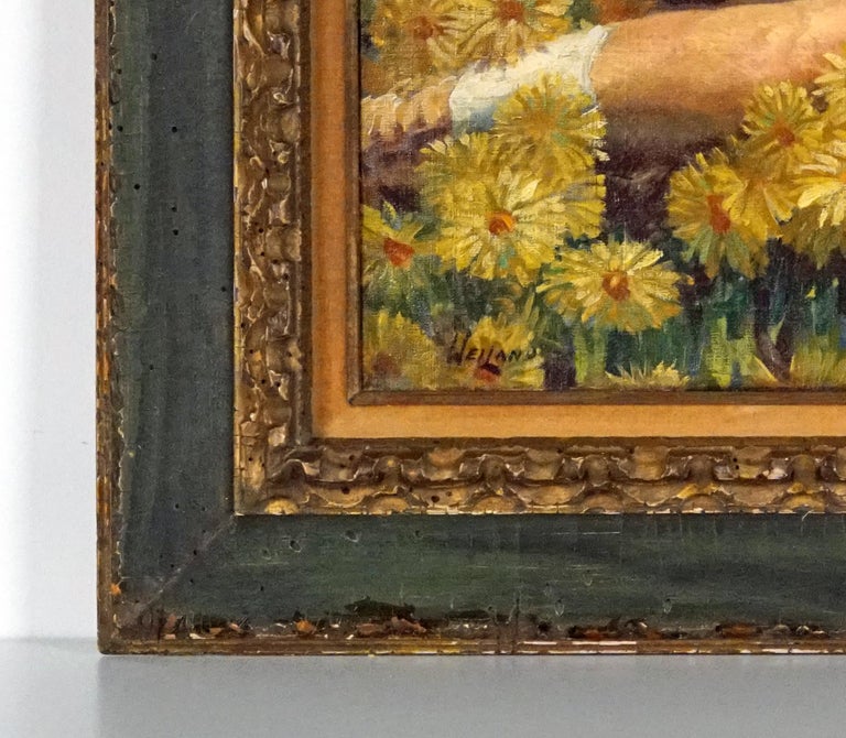 James George Weiland - Young Girl Resting in a Bed of Flowers For Sale ...