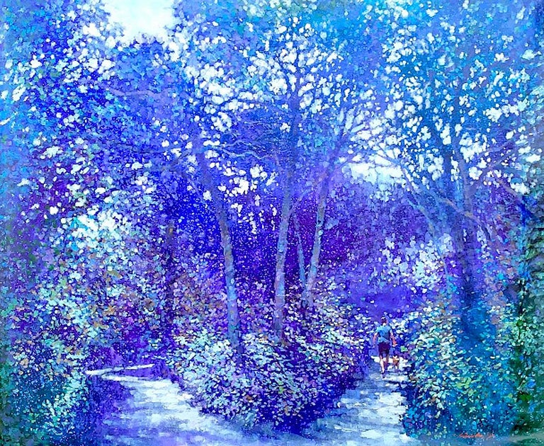 David Hinchliffe - Bend in the Path - contemporary impressionist blue ...