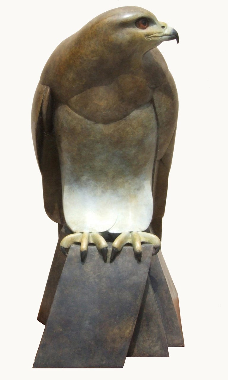 Ama Menec - Female Buzzard - contemporary wildlife bird of prey bronze ...