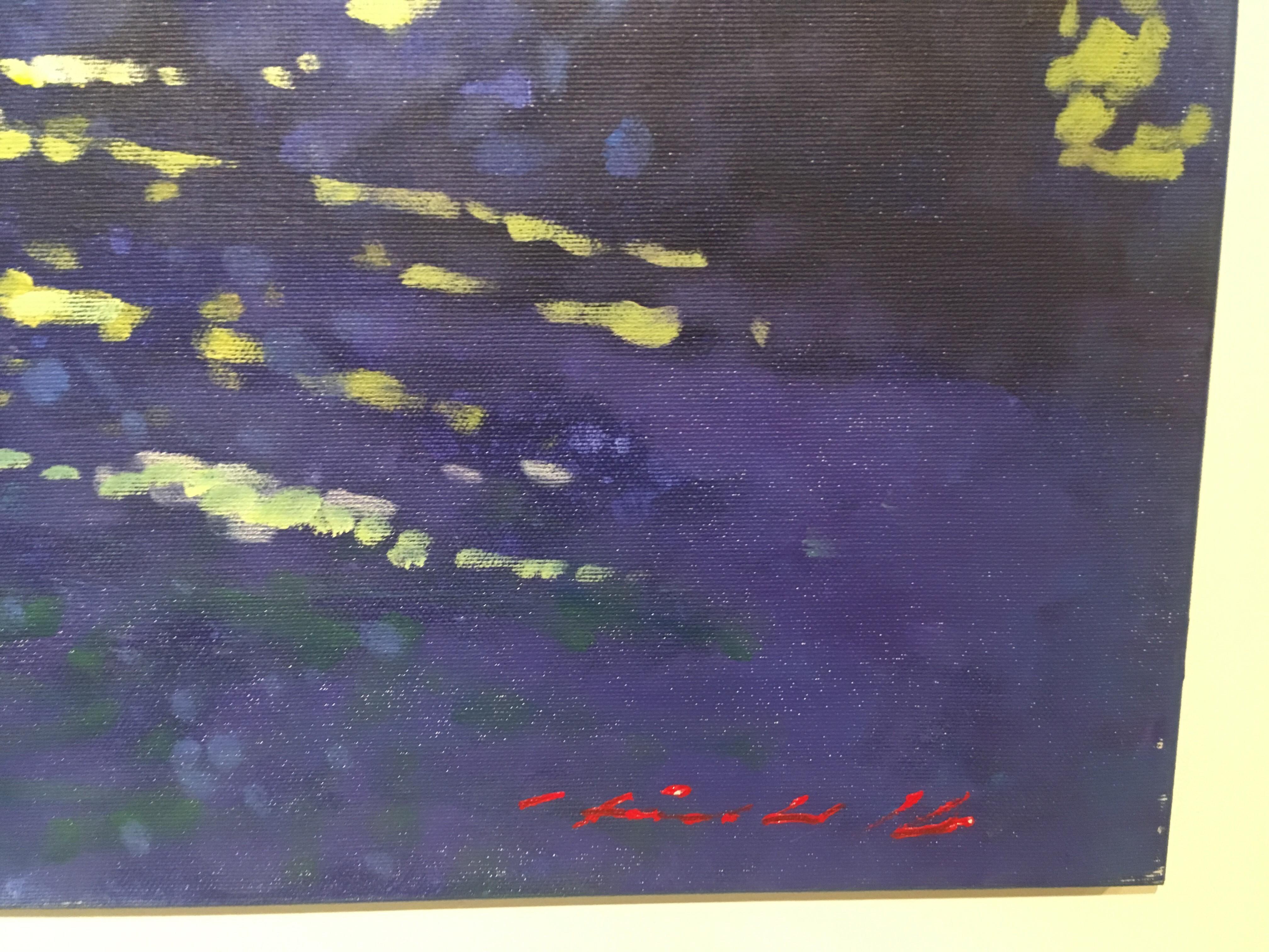 David Hinchliffe - Hampstead Heath in Blue - impressionist blue and ...