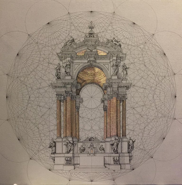 Marco Araldi - Cartesian Temple - contemporary drawing architecture ink ...