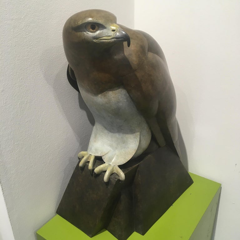 Ama Menec - Female Buzzard - contemporary wildlife bird of prey bronze ...