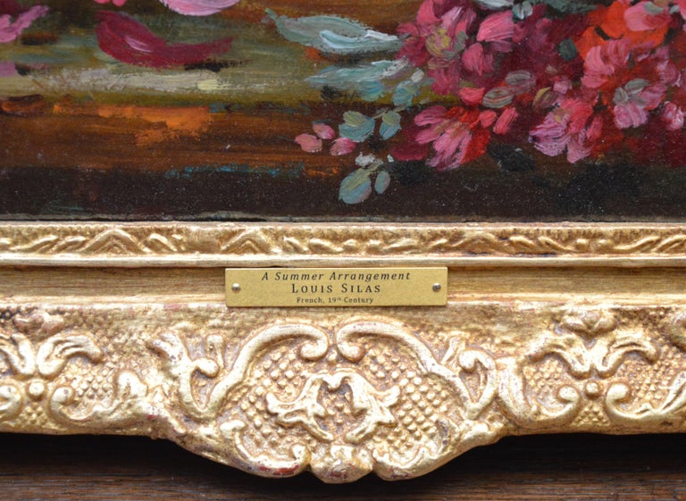 Louis Silas - A Summer Arrangement - 19th Century Floral Still Life Oil ...