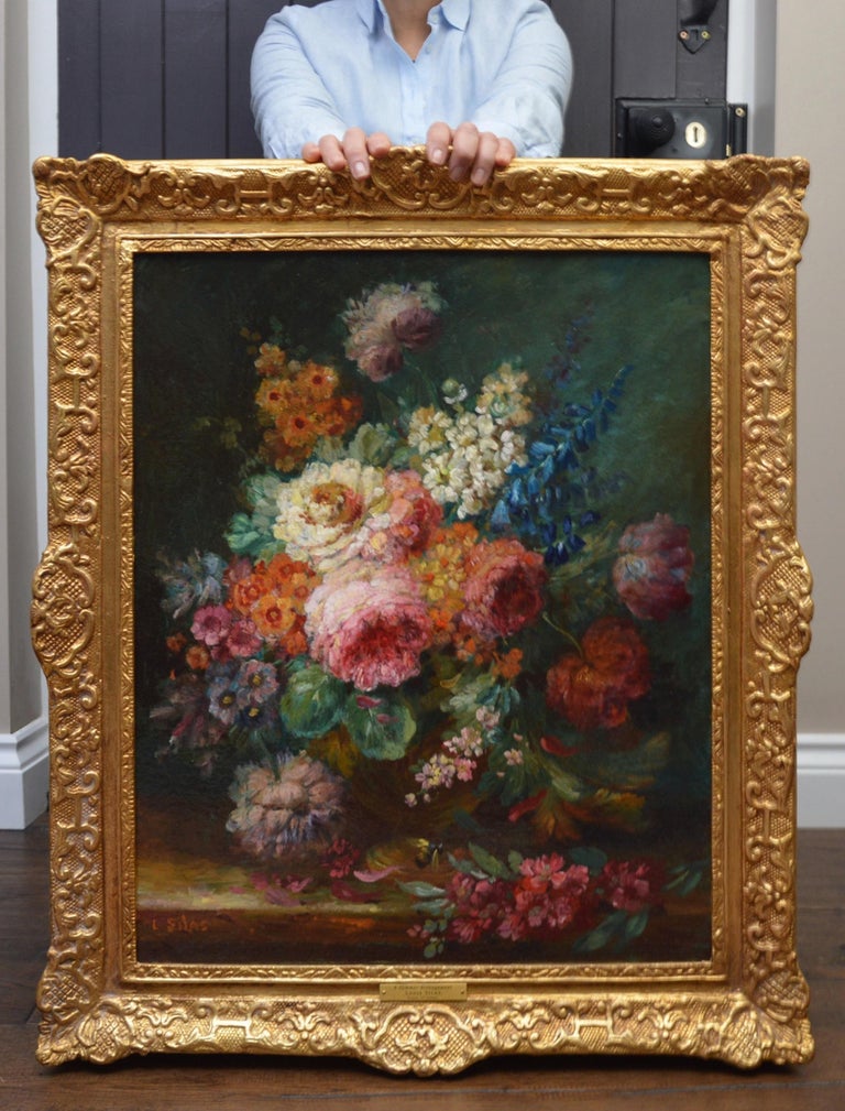 Louis Silas - A Summer Arrangement - 19th Century Floral Still Life Oil ...