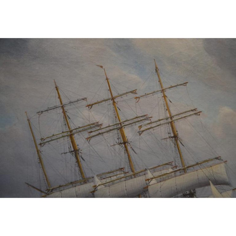 Johannes Holst - The Windjammer Pisacua in Rough Seas For Sale at 1stDibs