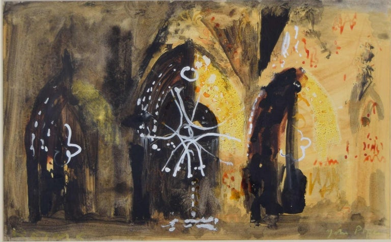 John Piper CH - John Piper Reims Cathedral, France watercolour/gouache ...