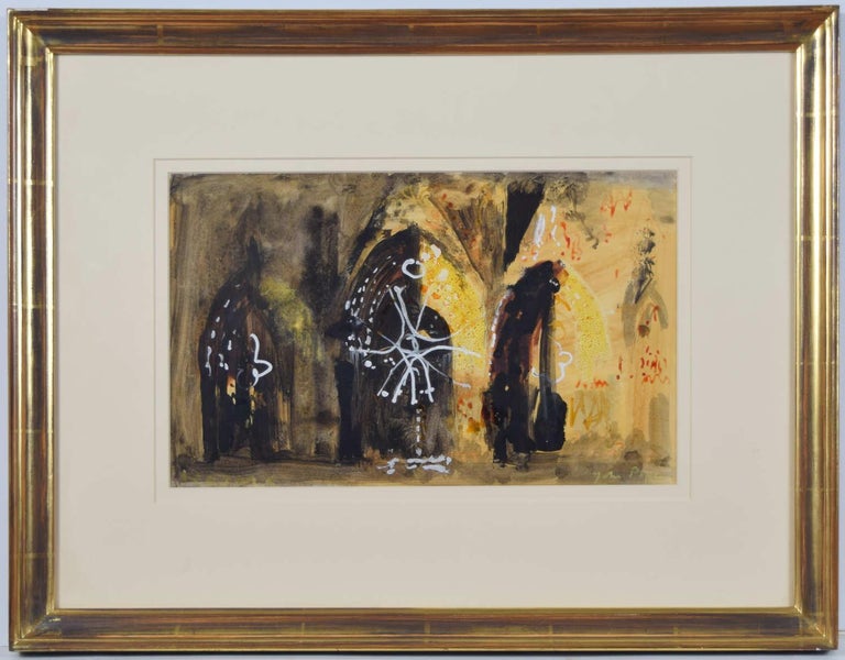John Piper CH - John Piper Reims Cathedral, France watercolour/gouache ...