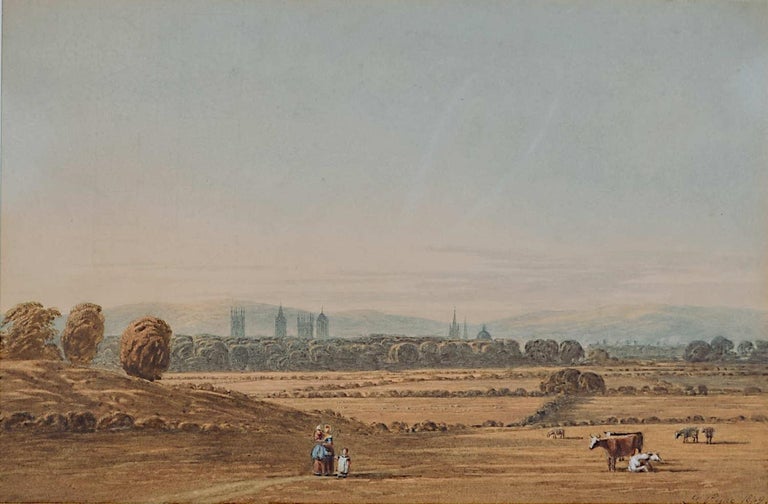 George Pyne - George Pyne, Panoramic View of Oxford (1849) watercolour ...