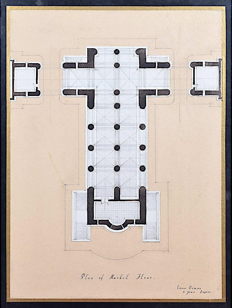 Louis Osman - Louis Osman FRIBA: 'Plan of Market Floor' architectural ...