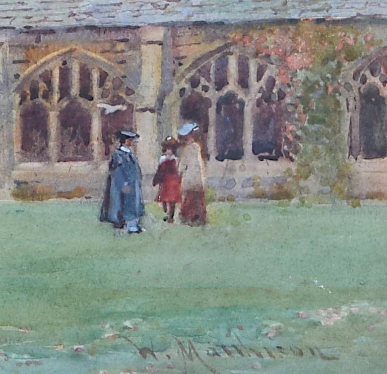 William Matthison - William Matthison: The Cloisters, New College, Oxford watercolour For Sale ...