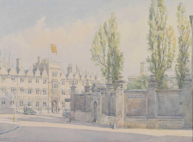 Bernard Cecil Gotch - Oriel Square, Oxford watercolour by Bernard Cecil ...