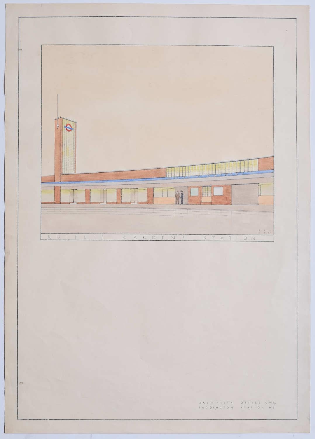 Brian Bannatyne Lewis - Ruislip Gardens London Underground 1930s ...