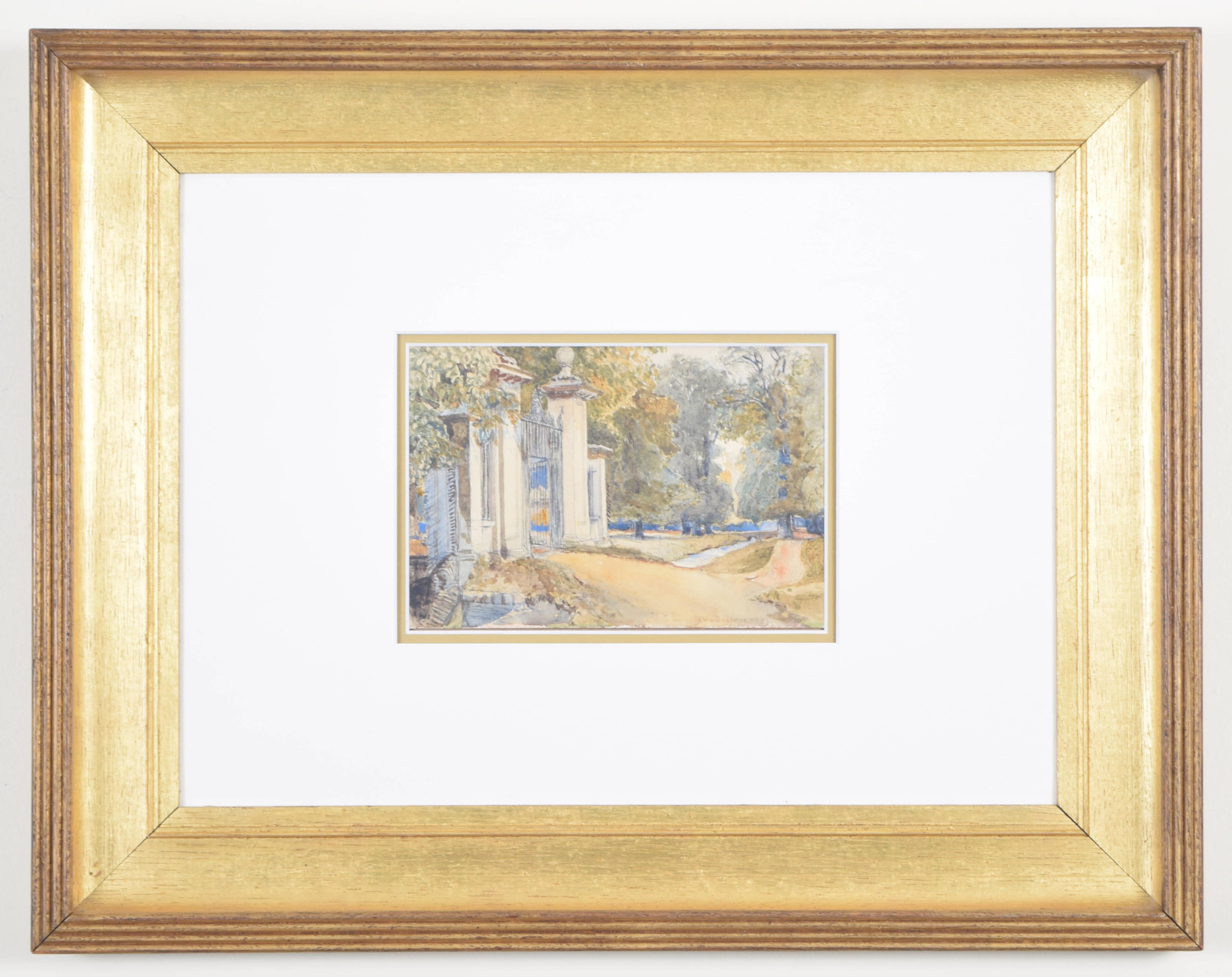 John Fulleylove - Clare College Gates, Cambridge watercolour by John ...