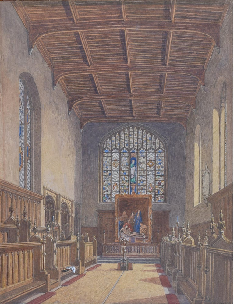 George Pyne - St John’s College, Cambridge Old Chapel watercolour by ...