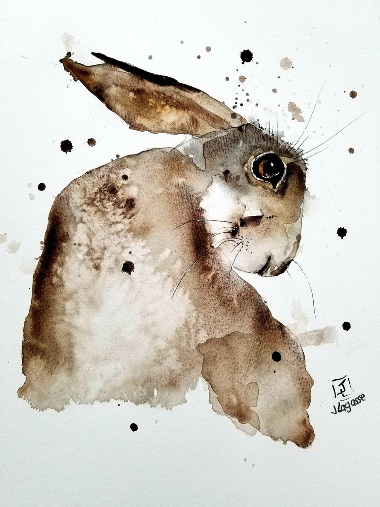 Jim Lagasse - The Hare, Painting, Watercolor on Watercolor Paper For ...