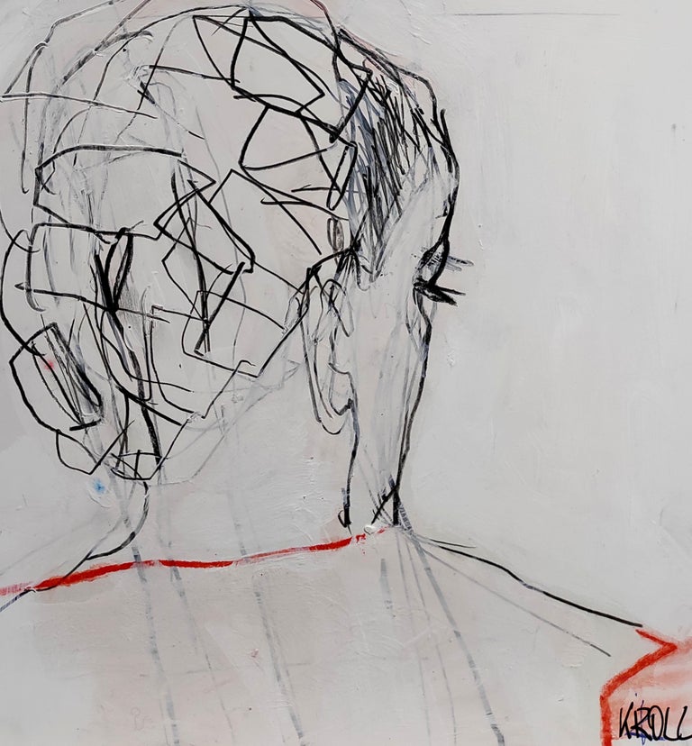 Barbara Kroll - A look from behind, Drawing, Pencil/Colored Pencil on ...