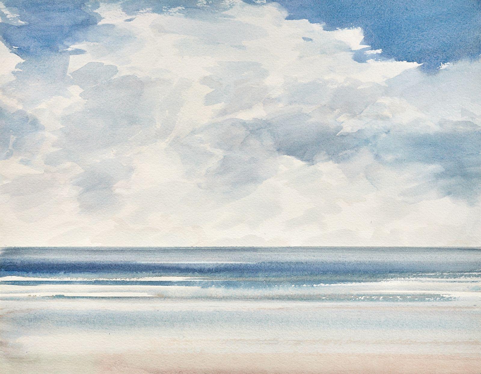 Timothy Gent - Sunlit seas, Painting, Watercolor on Watercolor Paper ...