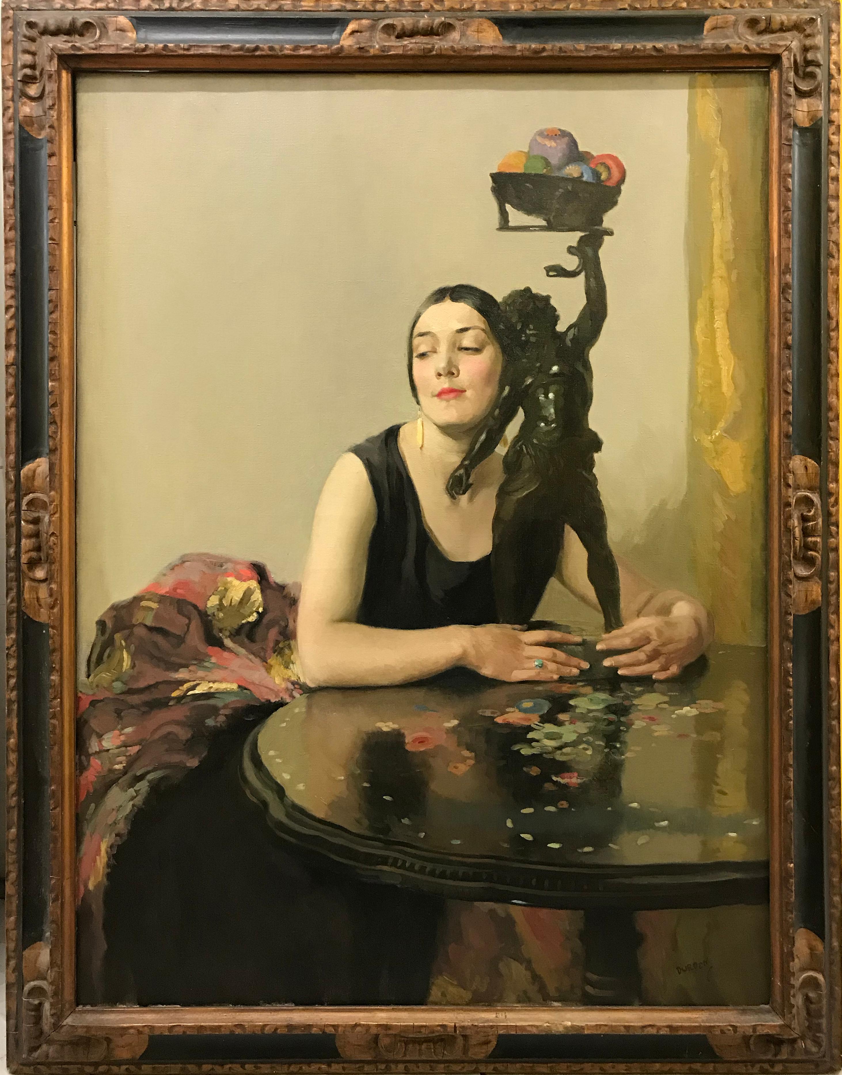 Cecil Clark Davis - Antique American Fashionable Woman Portrait Oil ...