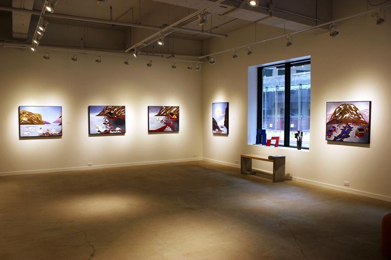 Raymond Martin - Filet de Pêche et Glacier, landscape painting of the ...