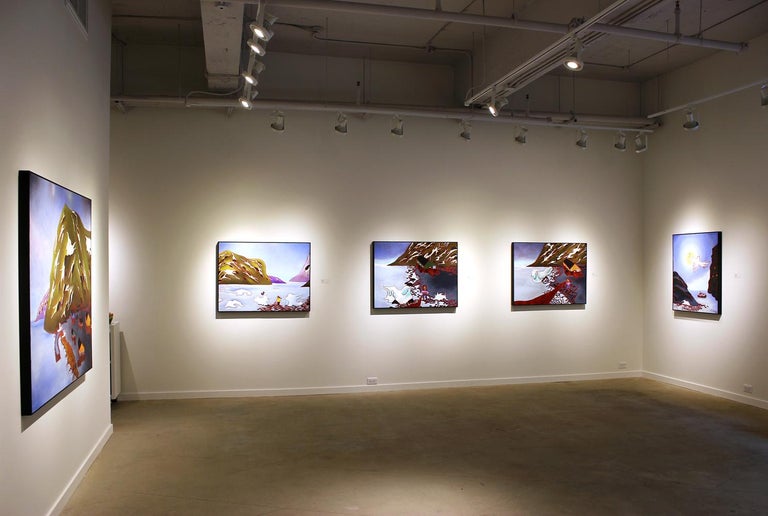 Raymond Martin - Filet de Pêche et Glacier, landscape painting of the ...