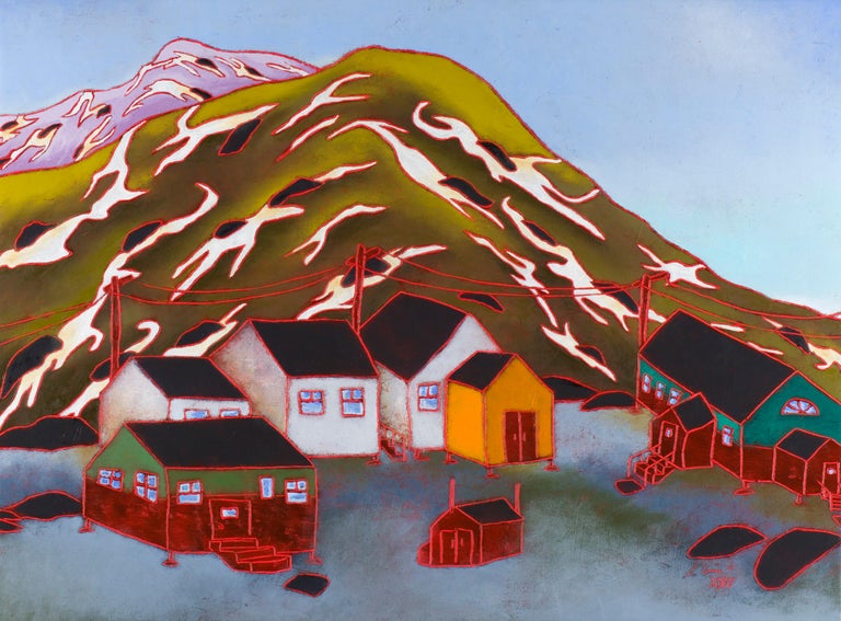 Raymond Martin - Au Pieds des Montagnes, landscape oil painting of the ...