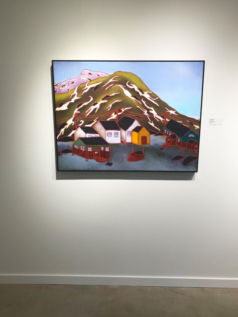 Raymond Martin - Au Pieds des Montagnes, landscape oil painting of the ...