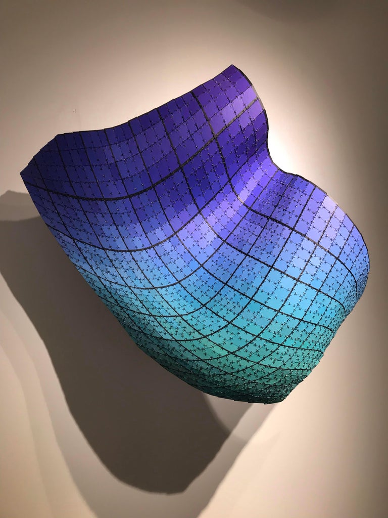 Sydney Blum - ICS2018seagrnturqprp, chromatic colour wall sculpture For Sale at 1stDibs