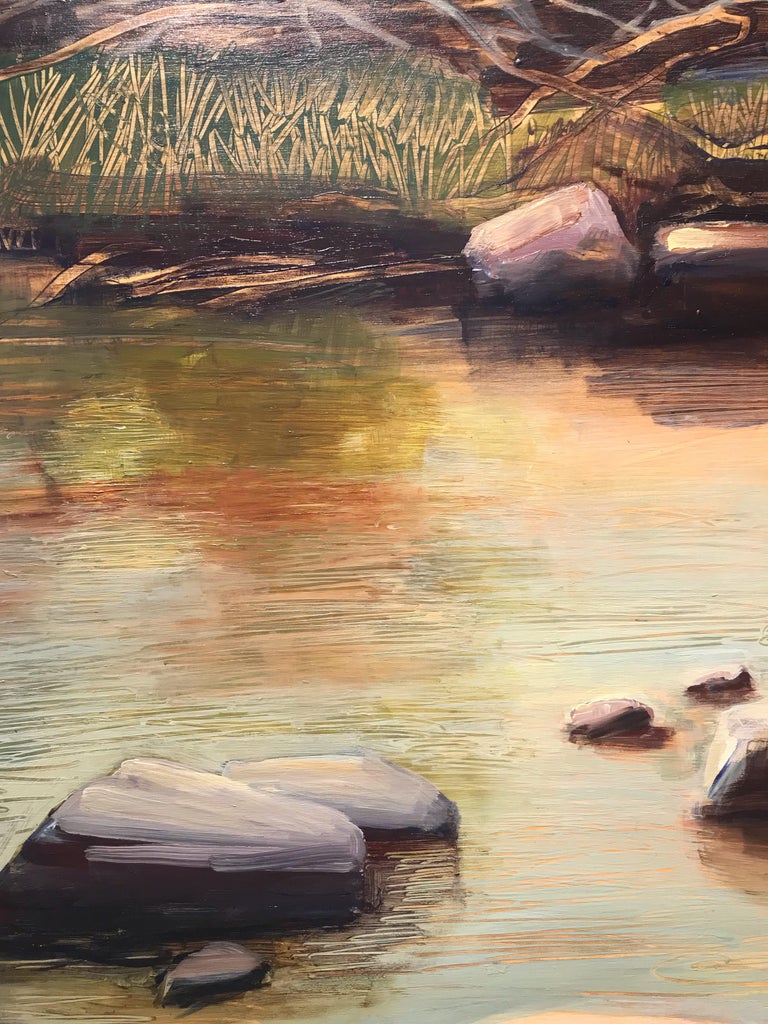 Janice Leonard - Paradise, June 6, acrylic landscape painting on board ...