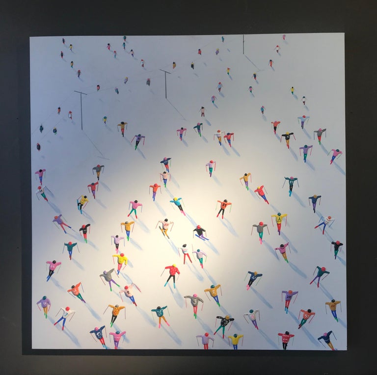 Max Todd - Contemporary 3D Landscape Figurative Painting 'Down to Apres ...