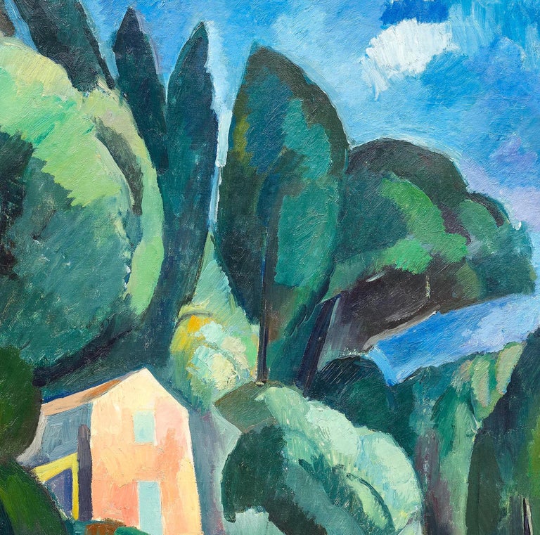 Edouard Legrand - Rural French Landscape painting with a house and ...