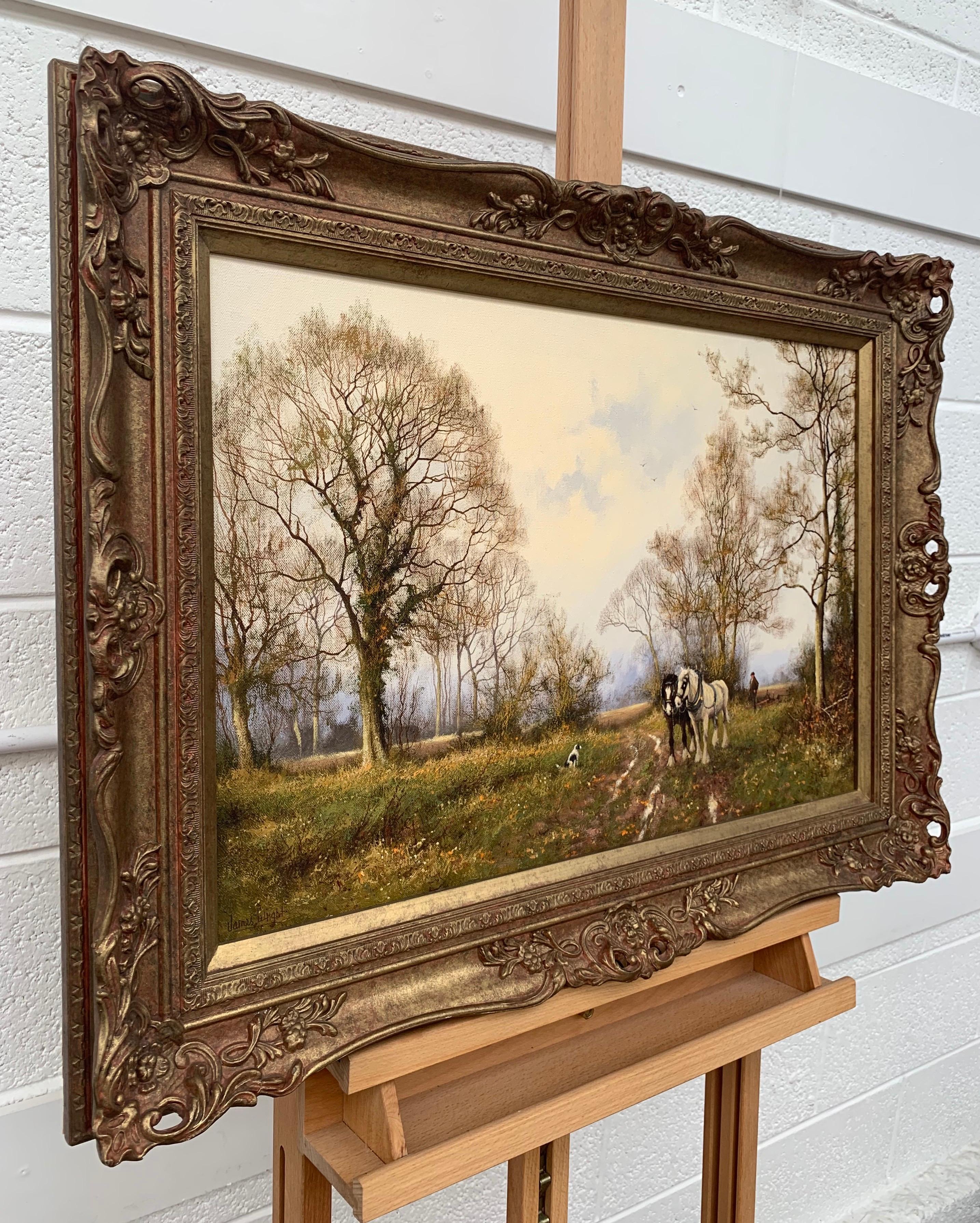 James Wright - Traditional Oil Painting of English Countryside with ...