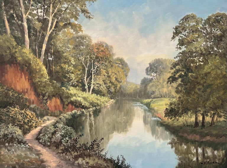 William Henry Burns - Painting of Idyllic River Scene On the Lagan in ...