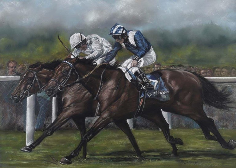 Bill McCullough - Original Pastel Drawing of Horse Race at Royal Ascot ...