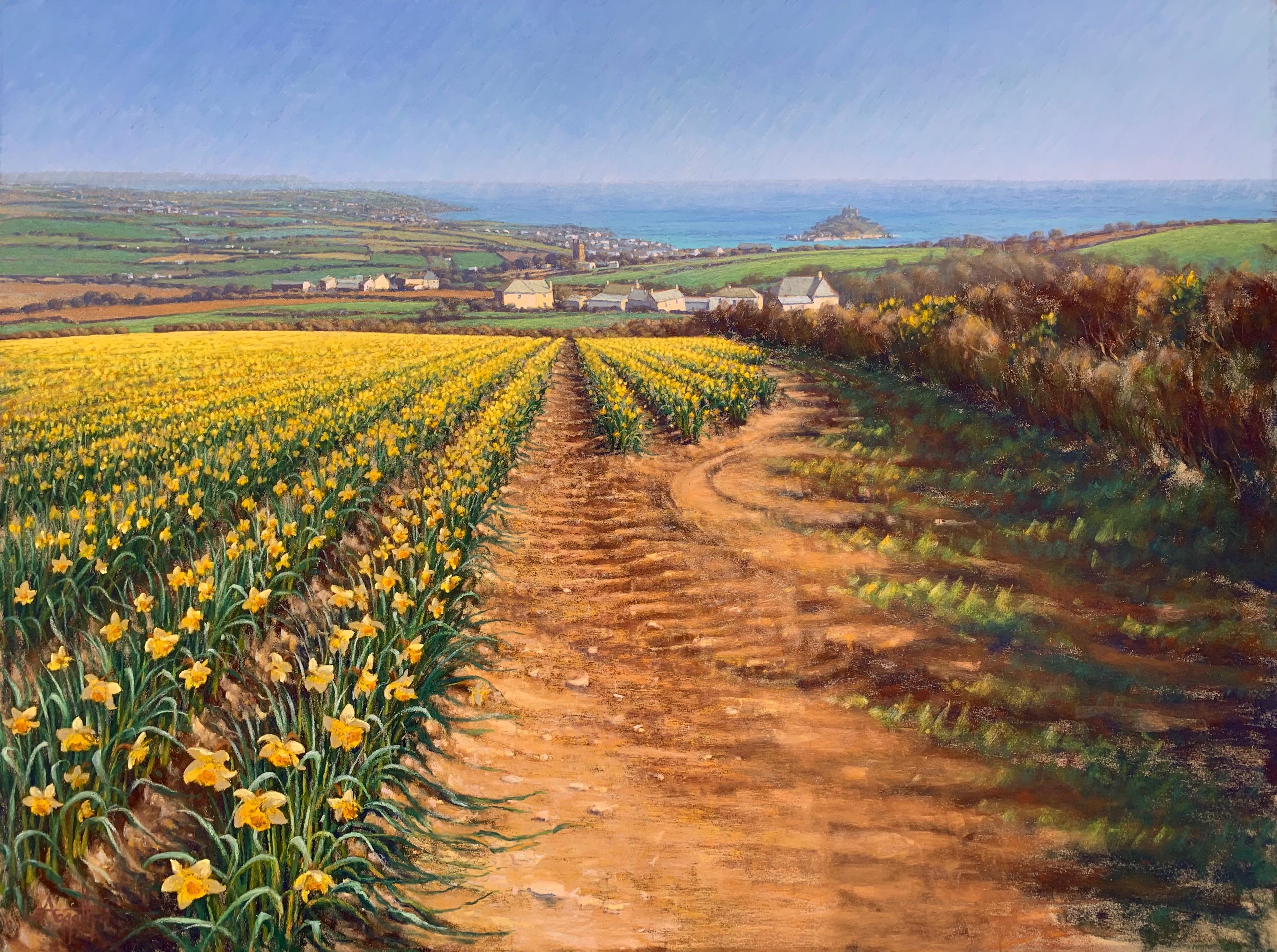 Lionel Aggett - Springtime in Cornwall Coastal Landscape by 20th ...