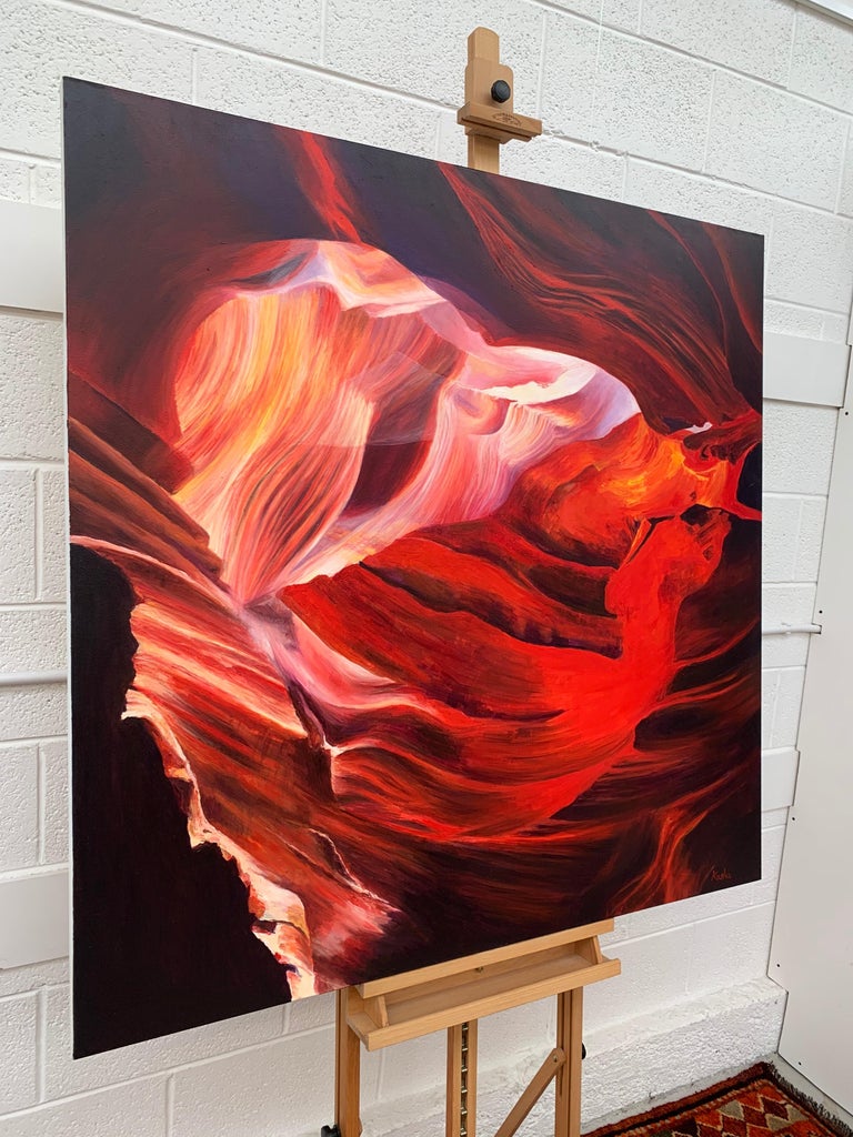 Katarzyna Szulc - Colourful Red Contemporary Abstract Painting of ...