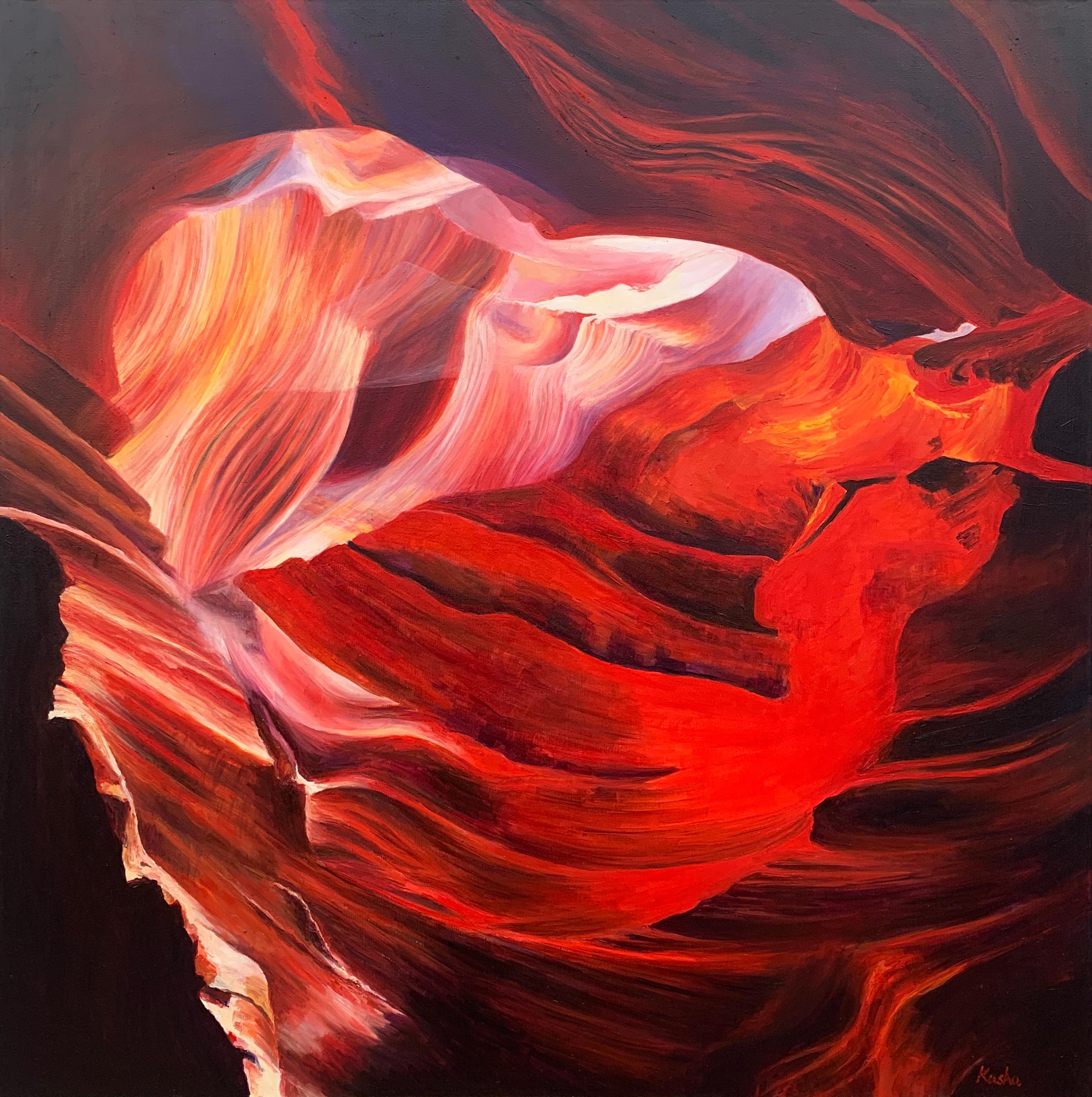 Nat Ward - The River Flows Cool #1 - Abstract Landscape by Nat Ward For ...