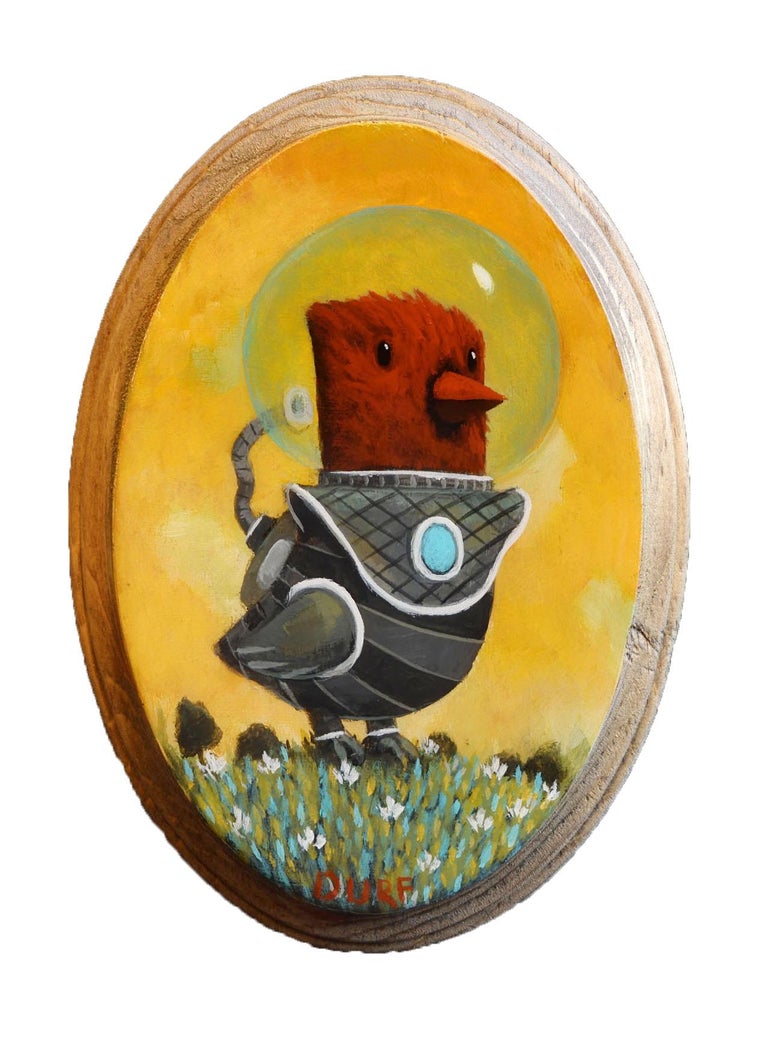 Nathan Durfee - "Martian Cardinal" original oil painting panel, pop ...