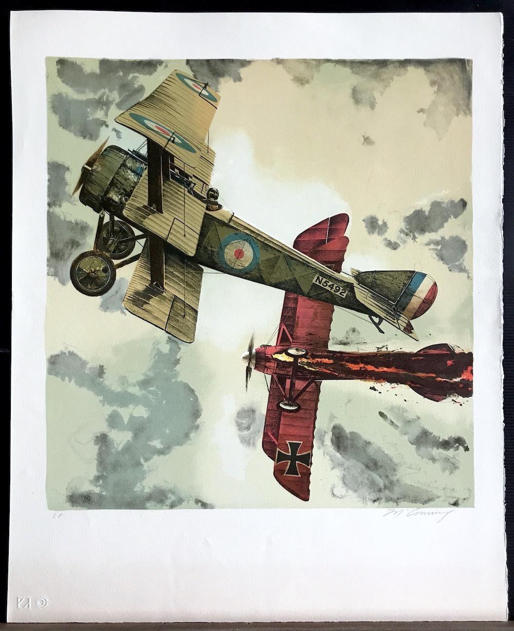 Mervin Allen Corning - AIR DUEL Signed Lithograph WW I Fighter Aircraft ...