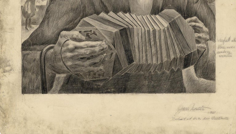 Jackson Lee Nesbitt - Blind Beggar (pencil drawing made on streets of ...