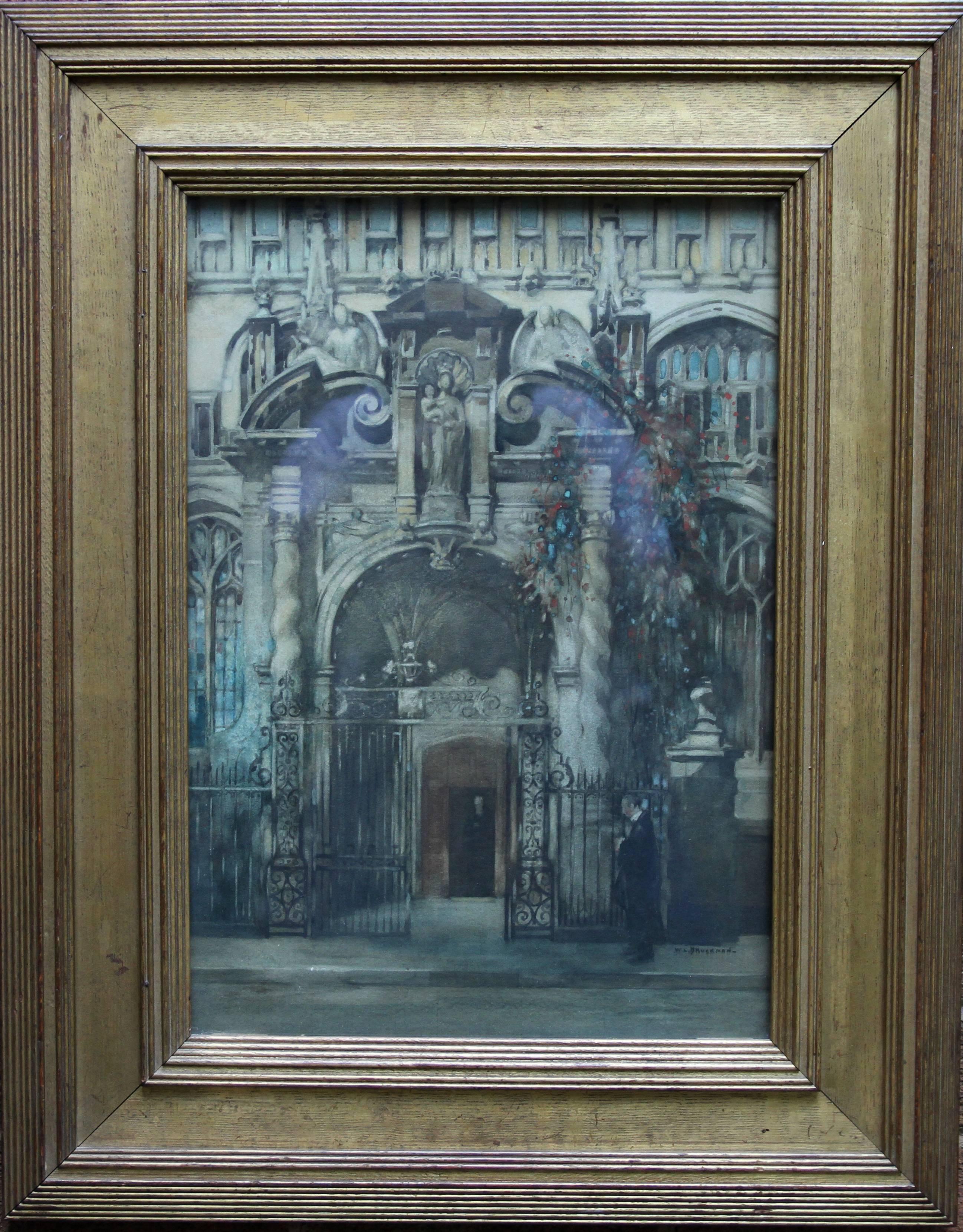 Paul Lilo Stenberg - Winter Landscape, with Woman and Cat For Sale at ...