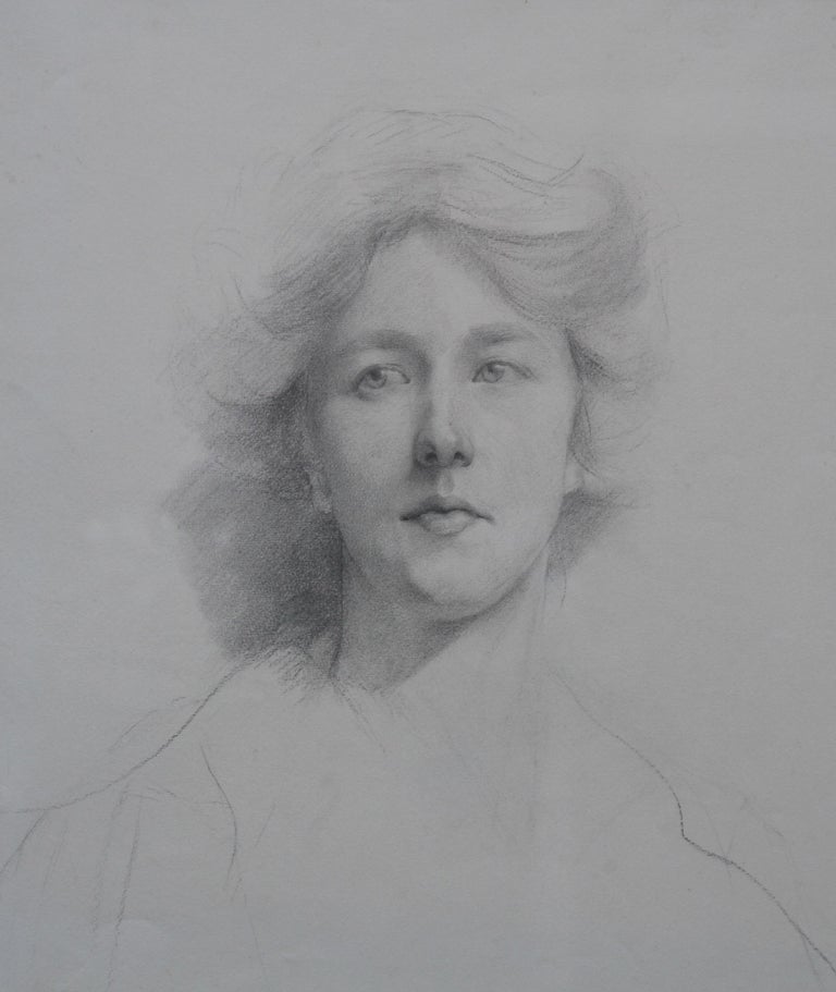 Estella Canziani - Self Portrait - British Italian art Edwardian pencil ...