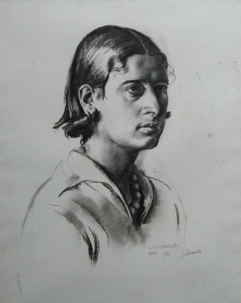 James Stroudley - Portrait of Juliana - British Art Deco pencil ...