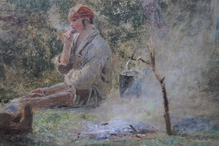 Henry George Hine - Gipsies Around a Camp Fire - British art Victorian ...