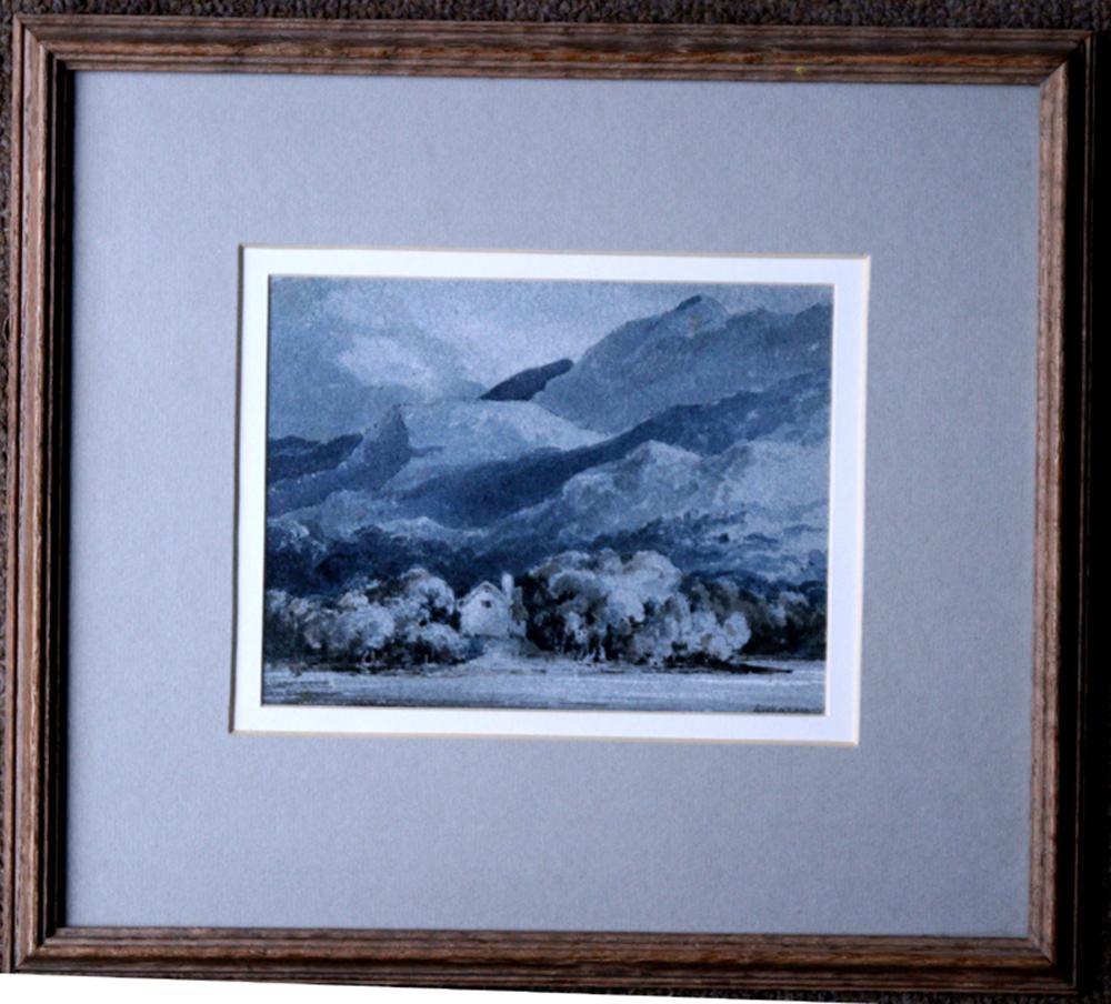 George Jones (b.1786) - Dinas Cottage Killarney - Paysage nocturne à l'aquarelle du maître ...