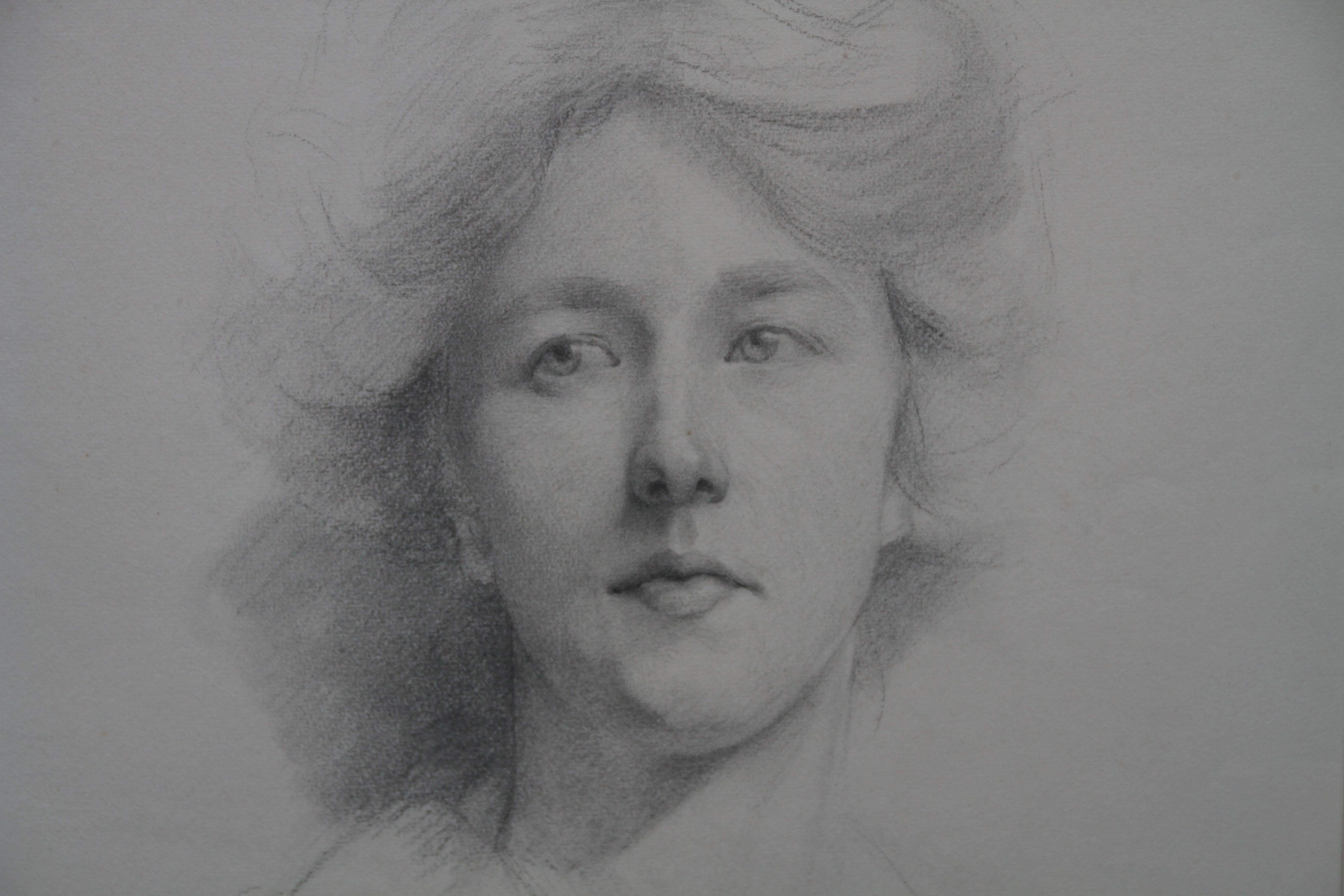 Estella Canziani - Self Portrait - British Italian art Edwardian pencil ...