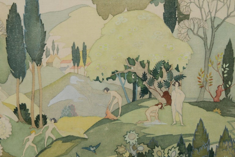 Ann Haywood - The Bathers - British Art Deco exhibited figurative ...