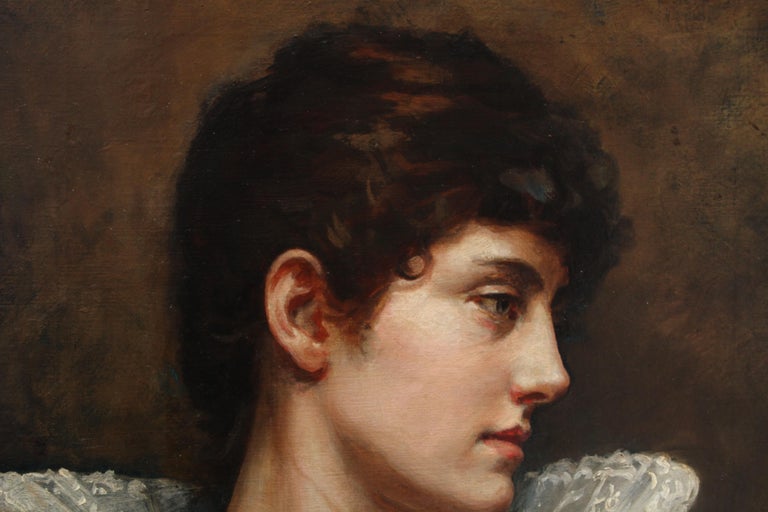 Gerald Edward Wellesley - Portrait of a Lady in a Lace Collar - British ...