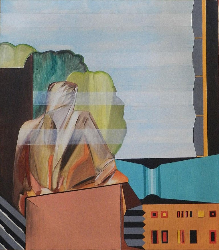 Mario Rossello - Abstract Cubist Painting by Mario Rossello Italy 1965 ...